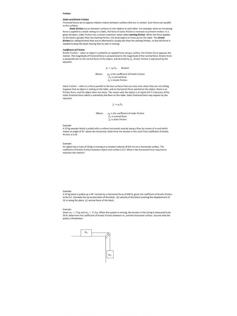 Friction Work and Energy 00001 | PDF