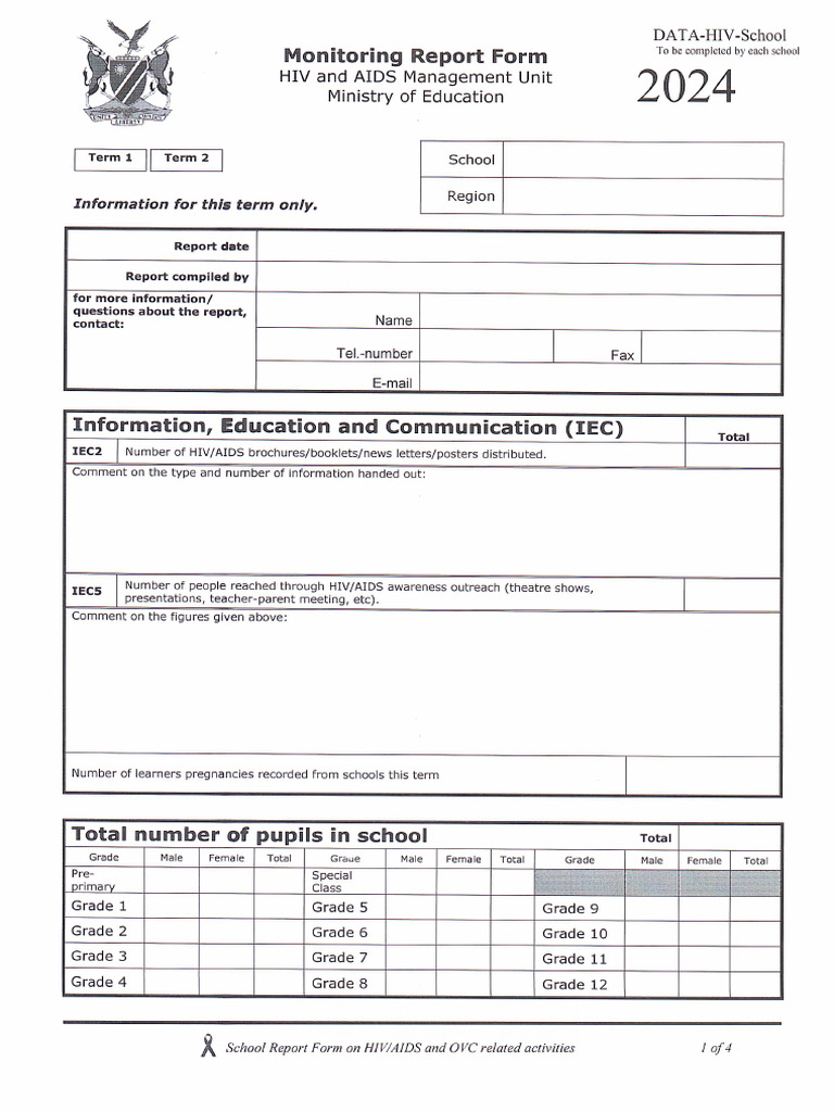HIV Monitoring Report and Clean TP Report Form PDF | PDF