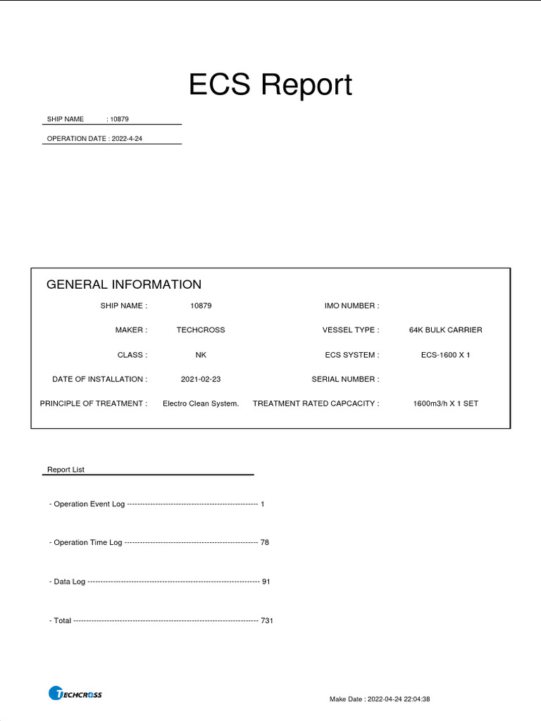 ECS 10879 Report 2022-4-24 | PDF | Pump | Hydraulics
