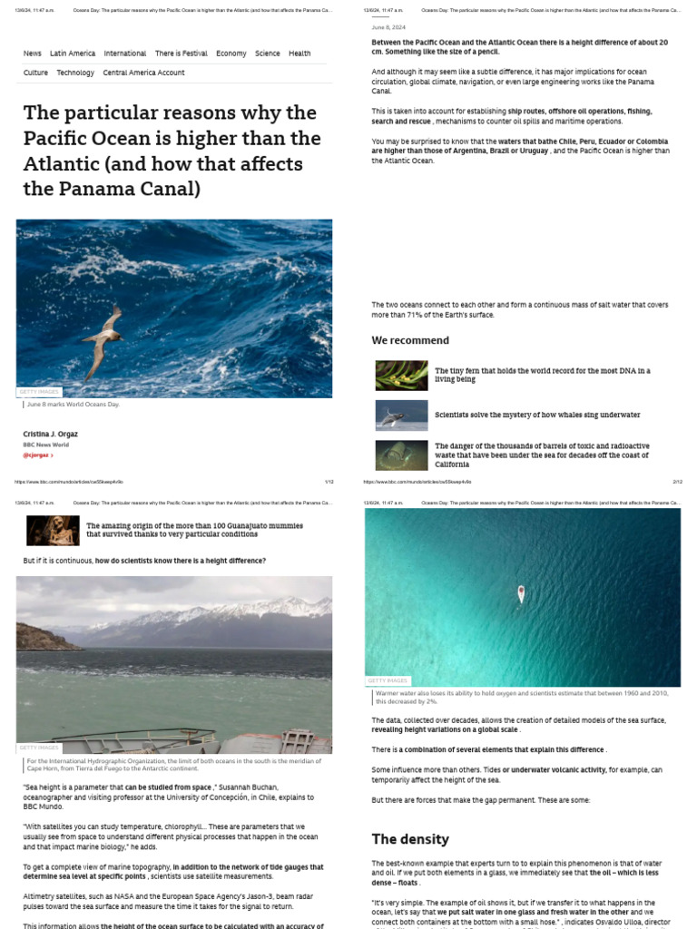 Oceans Day - The Particular Reasons Why The Pacific Ocean Is Higher ...