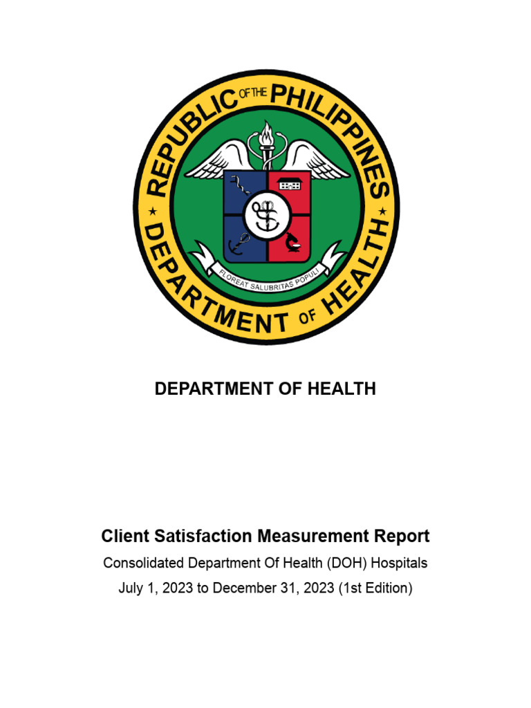 2023 DOH Hospitals CSM Report | PDF | Survey Methodology | Dietitian
