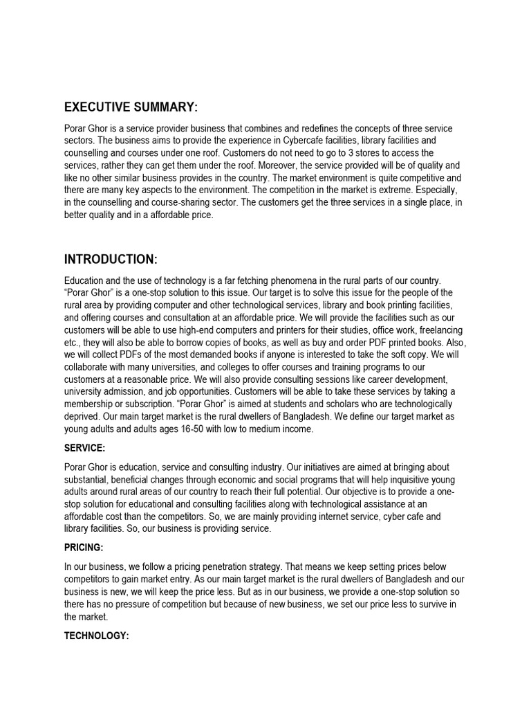 Business Report Porar Ghor | PDF | Expense | Business Economics