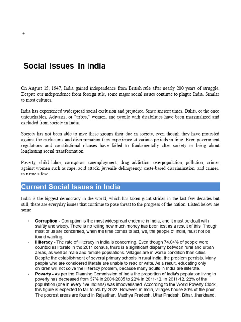 social-issues-in-india--53498f83 | PDF | Total Fertility Rate | Poverty