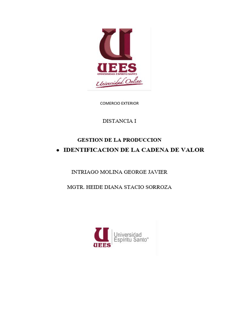 Gestion de La Produccion - Identificacion de La Cadena de Valor | PDF ...