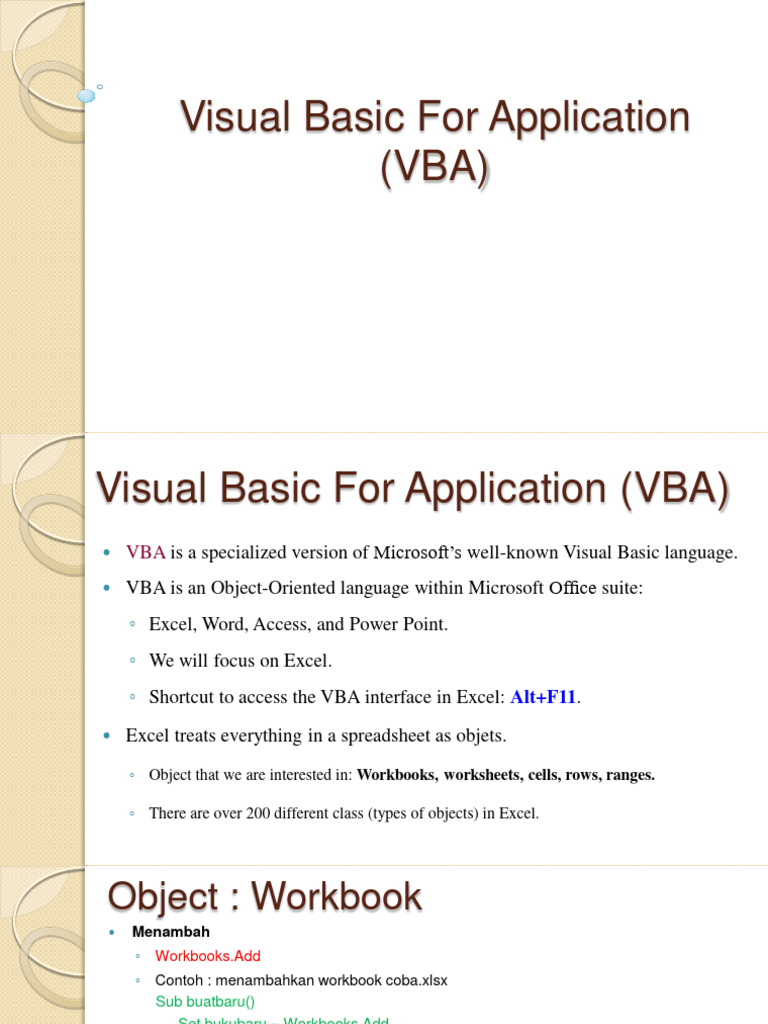 Pengenalan VBA | PDF | Komputer