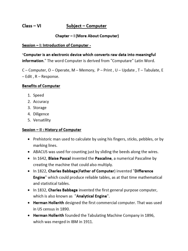 Class - VI Subject - Computer | PDF | Security Hacker | Programming