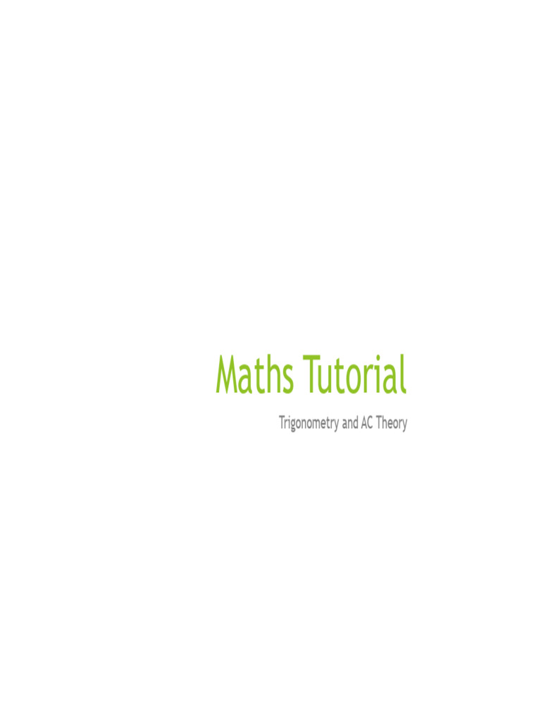 Maths Tutorial | Download Free PDF | Trigonometry | Trigonometric Functions