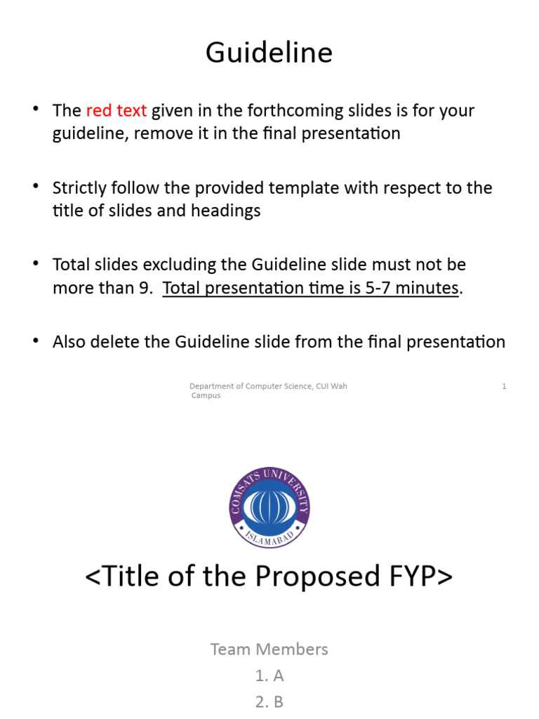 FYP Proposal Presentation Guidelines | PDF | Software | Computer Science