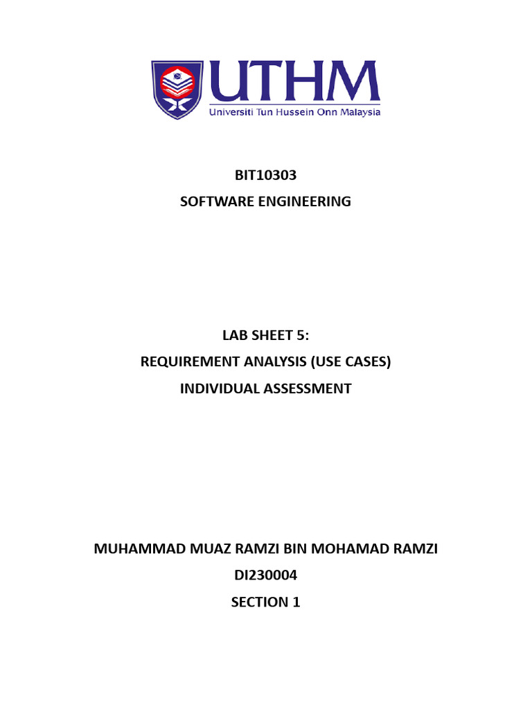 Labsheet 5 Se | PDF | Use Case | Systems Thinking