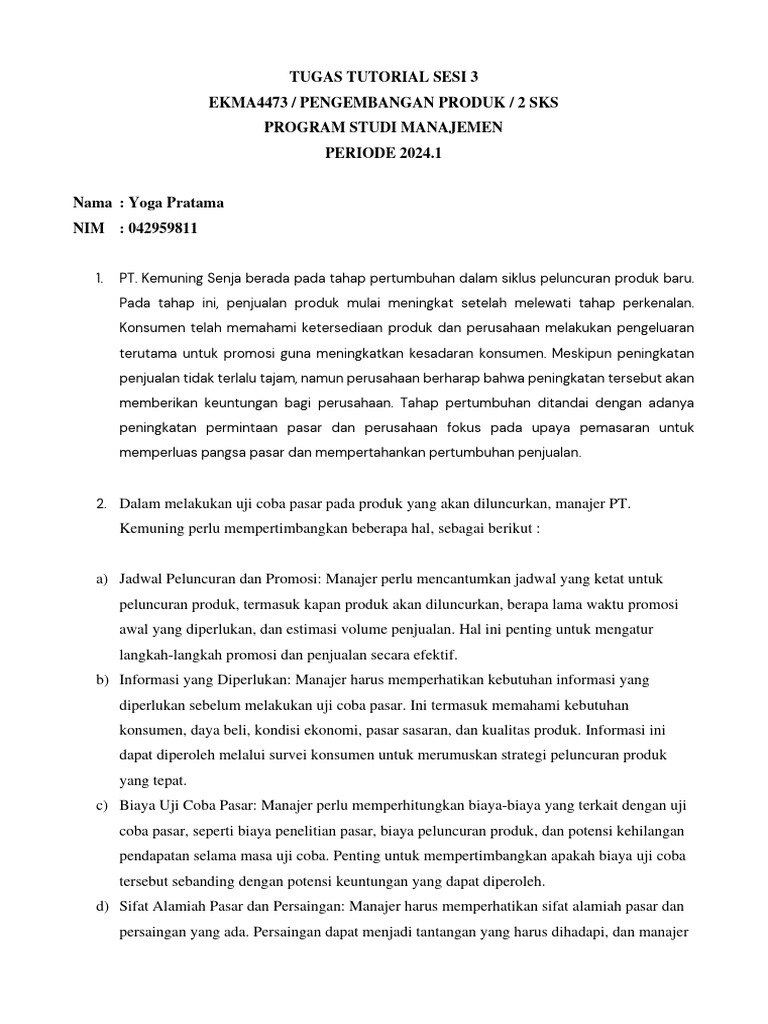 Tugas 3 - EKMA 4473 | PDF | Karier & Perkembangan | Pengelolaan Keuangan & Uang