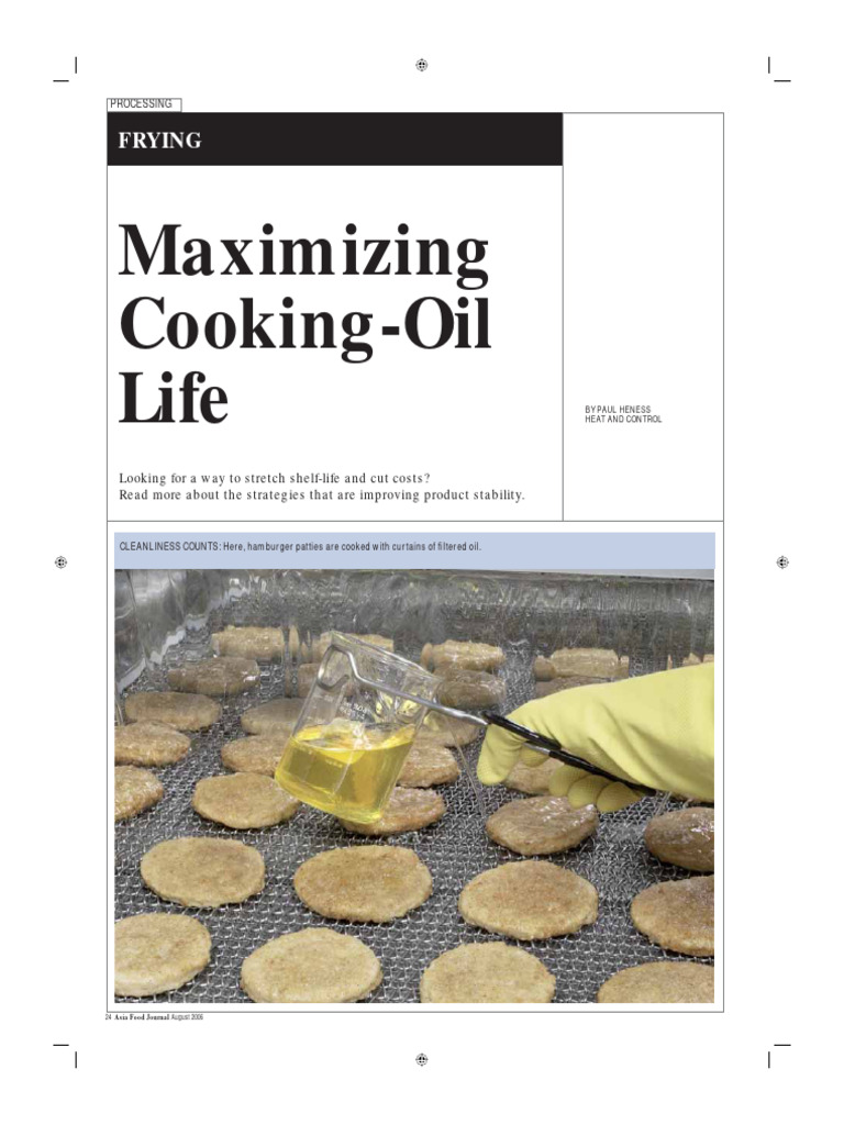 Maximizing Cooking Oil Life | PDF | Cooking Oil | Oil