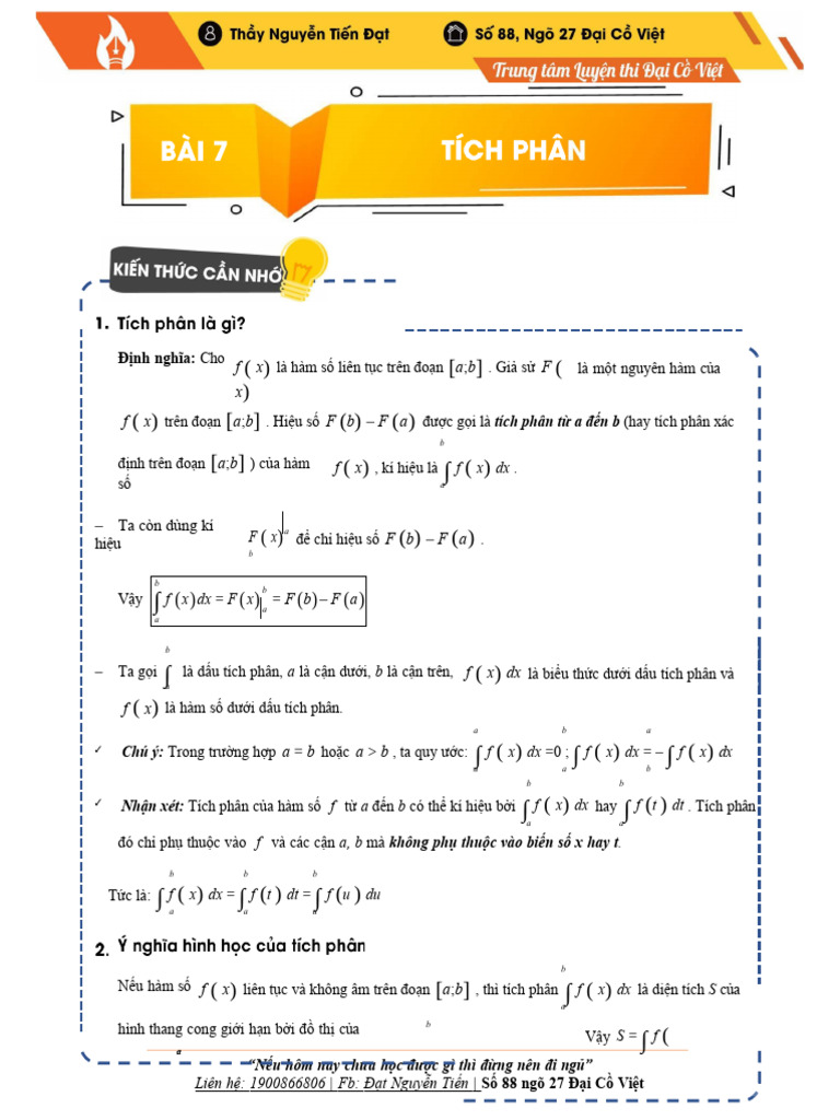 Tích Phân | PDF