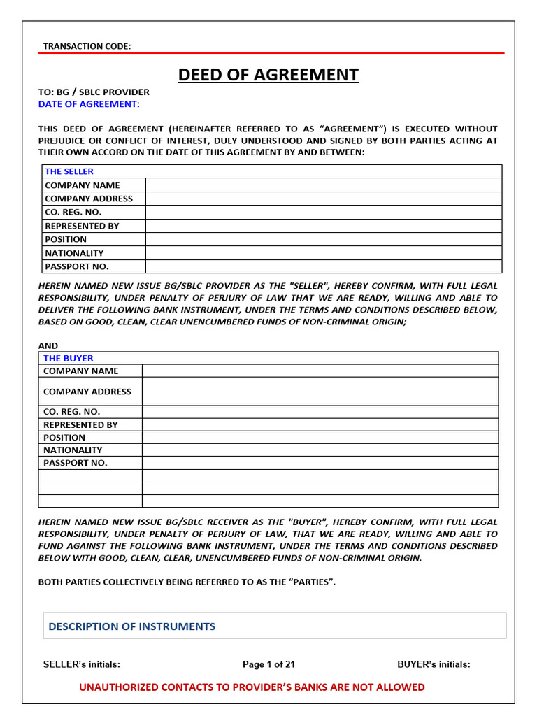 Purchase Doa Contract For Pof Procedure | Download Free PDF | Letter Of ...