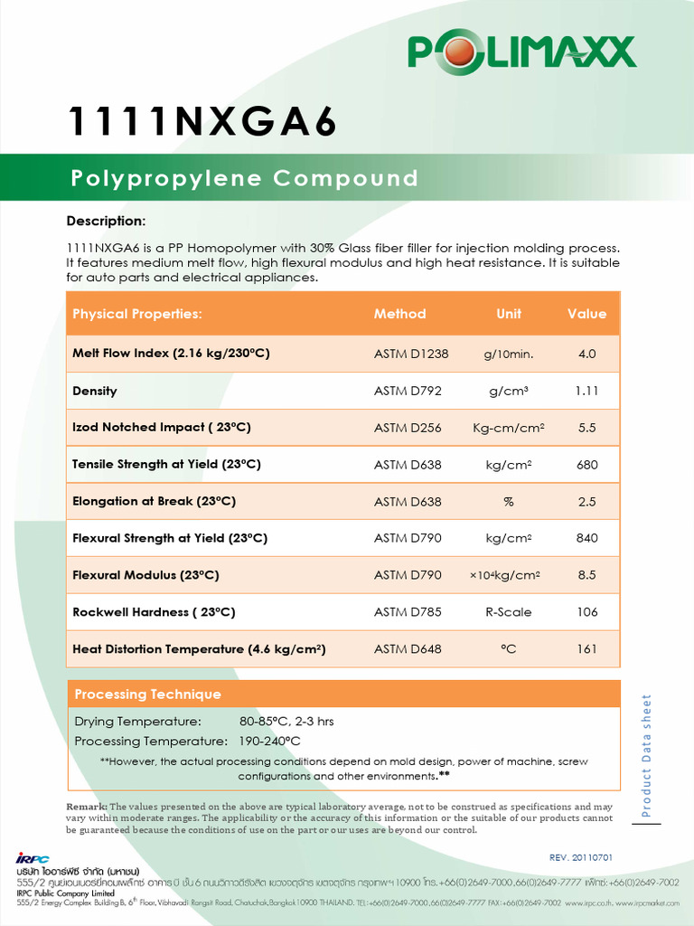 PP Compound 1111nxga6 Datasheet | PDF | Computers