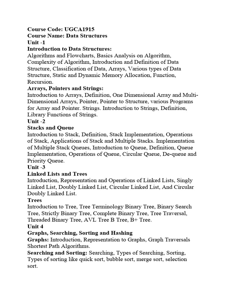 Data Structures Overview for UGCA1915 | PDF | Time Complexity | Data Type