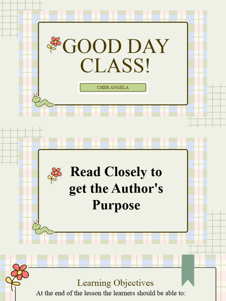 PPT Author's Purpose DEMO | Download Free PDF | Learning | Intention