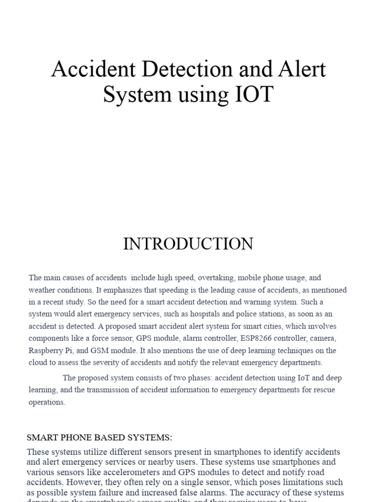 IoT-Based Accident Detection System | PDF | Internet Of Things | Smartphone