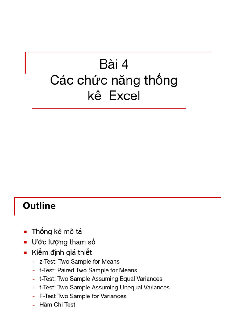 Bài 4 Các Chức Năng Thống Kê Excel 1 | PDF