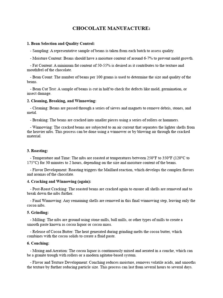CHOCOLATE MANUFACTURE | PDF | Chocolate