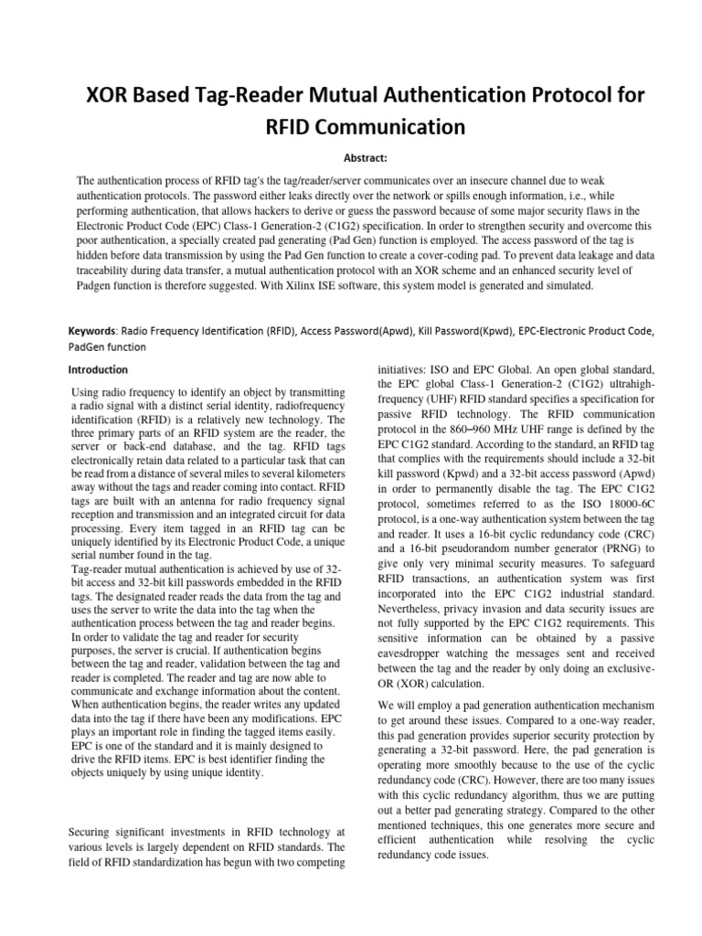 Keshav Paper Final | PDF | Radio Frequency Identification | Computer Science