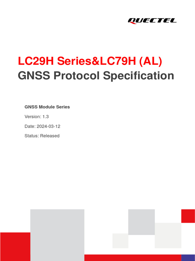Quectel LC29H Series&LC79H (AL) GNSS Protocol Specification V1.3 | PDF | Copyright | Global ...