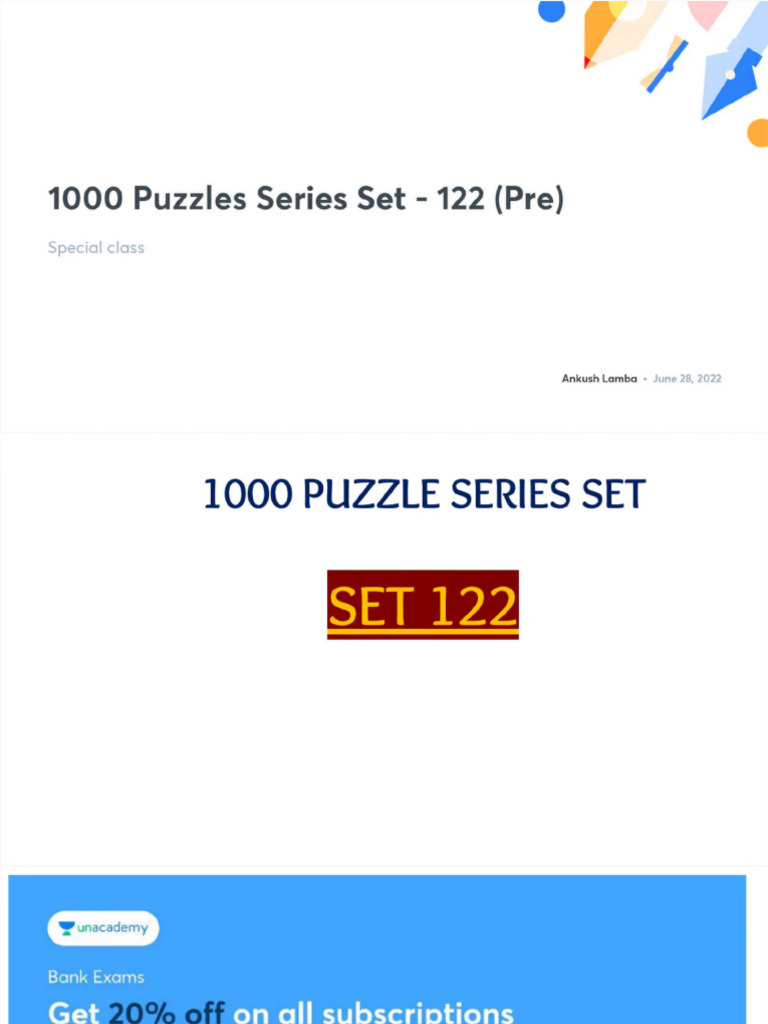 1000 Puzzles Series Set 122 Pre No Anno | PDF