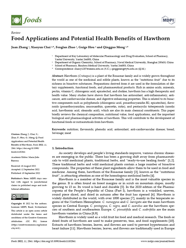Food Applications and Potential Health Benefits of | PDF | Nutrients ...