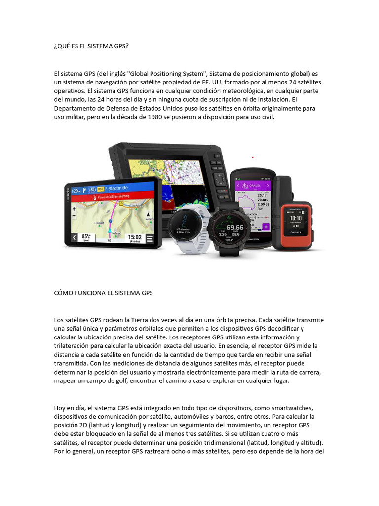 Qué Es El Sistema GPS | PDF | Sistema de Posicionamiento Global ...