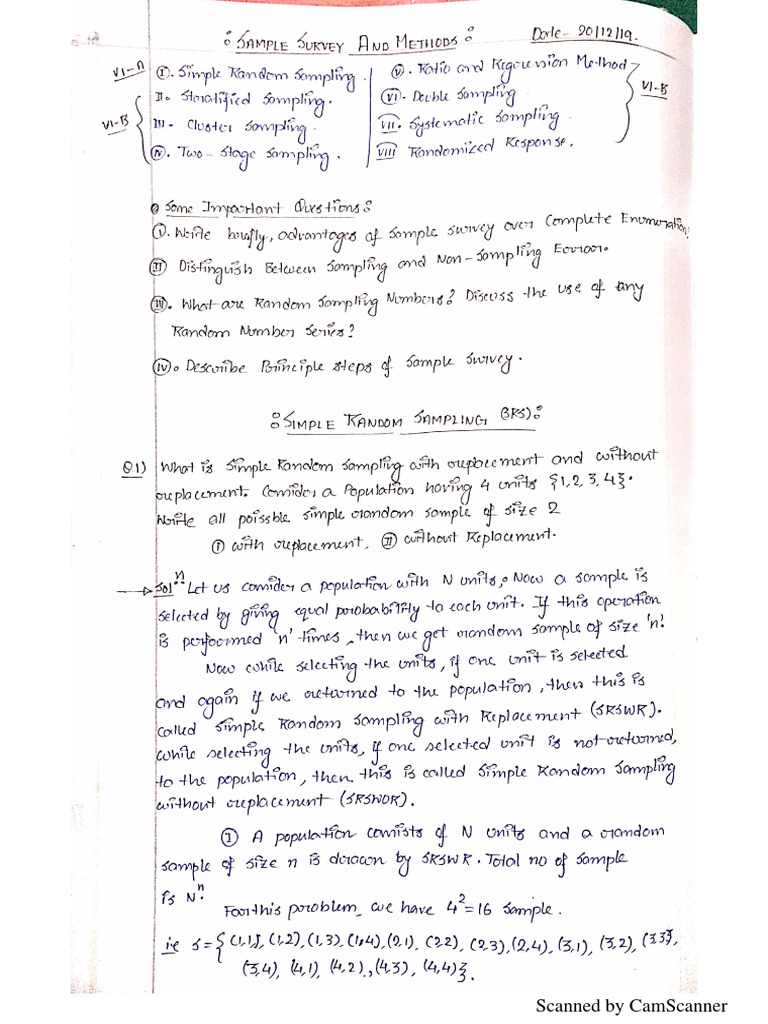 Sample Survey TM | PDF