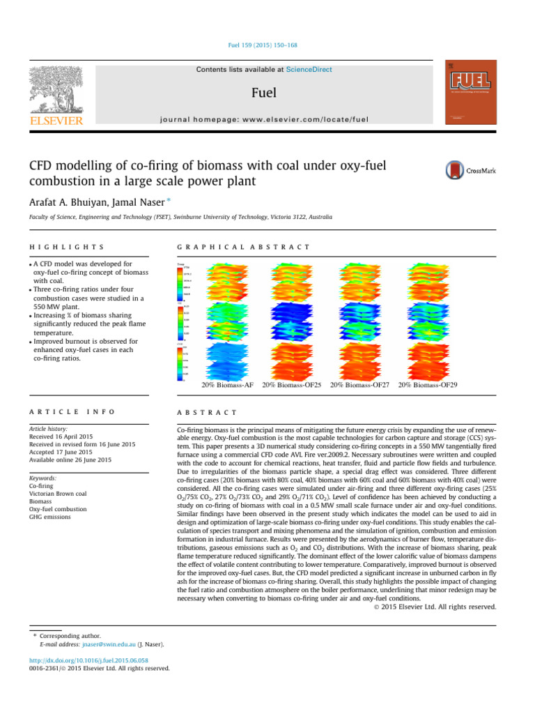 CFD modelling of co-firing of biomass with coal under oxy-fuel combustion in a large scale power ...