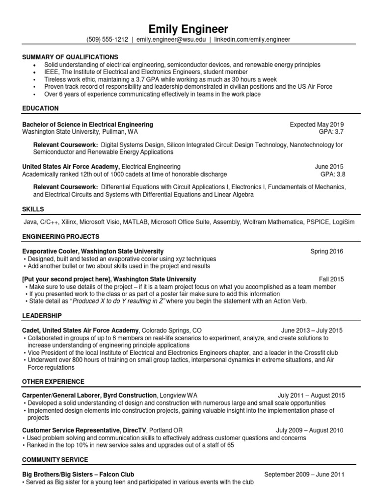 Electrical Engineering Resume | PDF | Electrical Engineering | Engineering