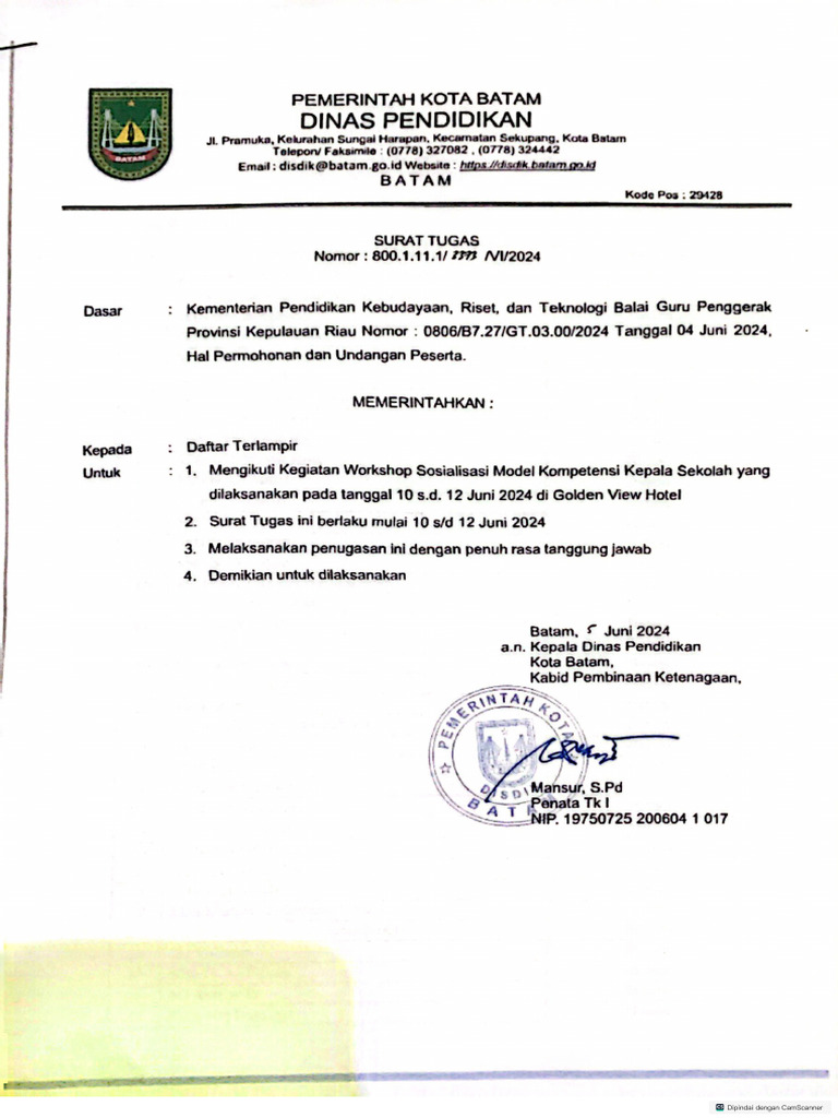 contoh Surat Tugas | PDF