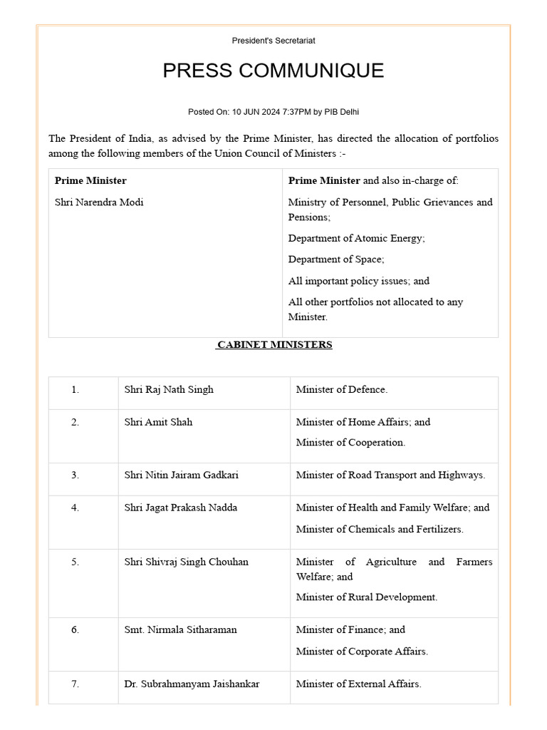 Press Information Bureau-1 | PDF | Government Of India