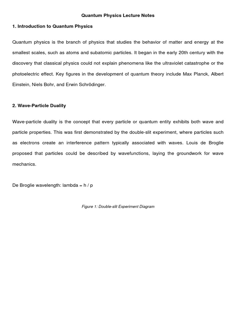 Quantum Physics Lecture Notes With Images | Download Free PDF | Quantum ...