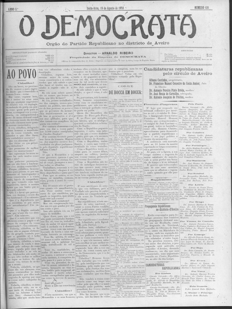 ODA - 1910!08!19 Campanha Eleit | PDF