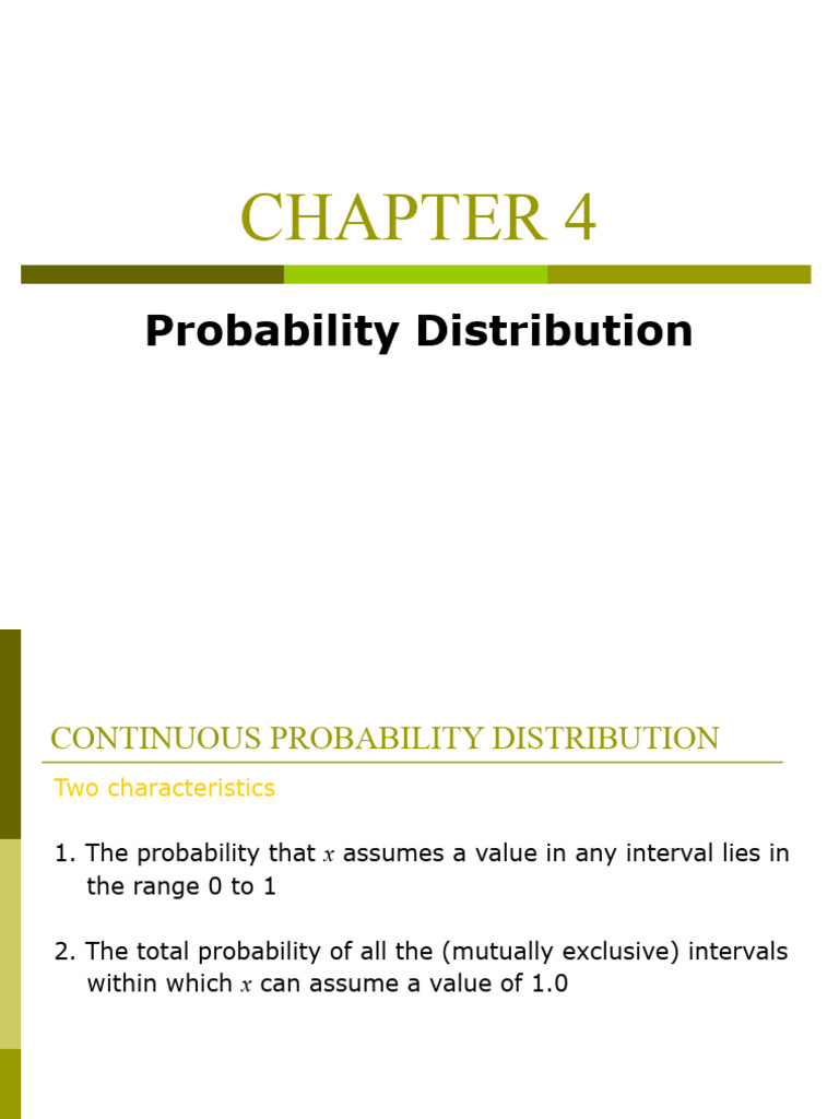 Chapter 4 Probability Distribution | PDF | Normal Distribution ...