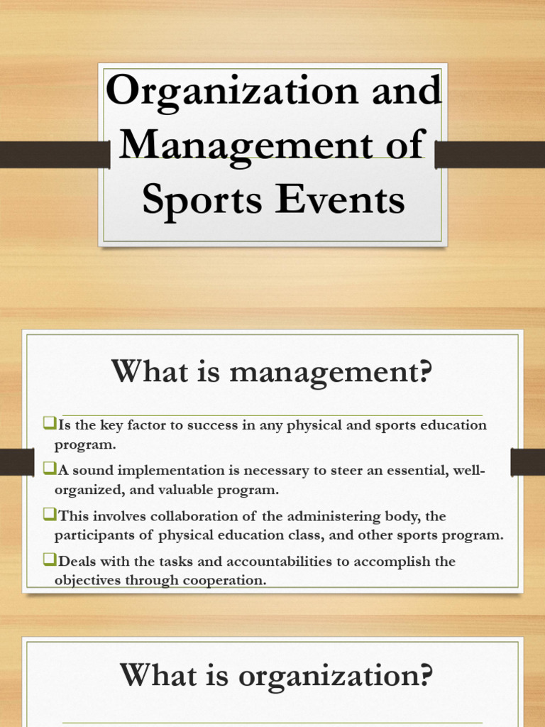 Organization and Management of Sports Events Module 3 | PDF | Marketing ...