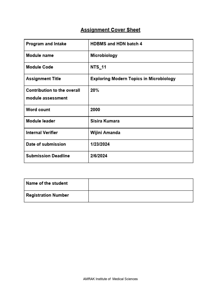 Microbiology Assignment 3 | PDF | Microorganism | Bacteria