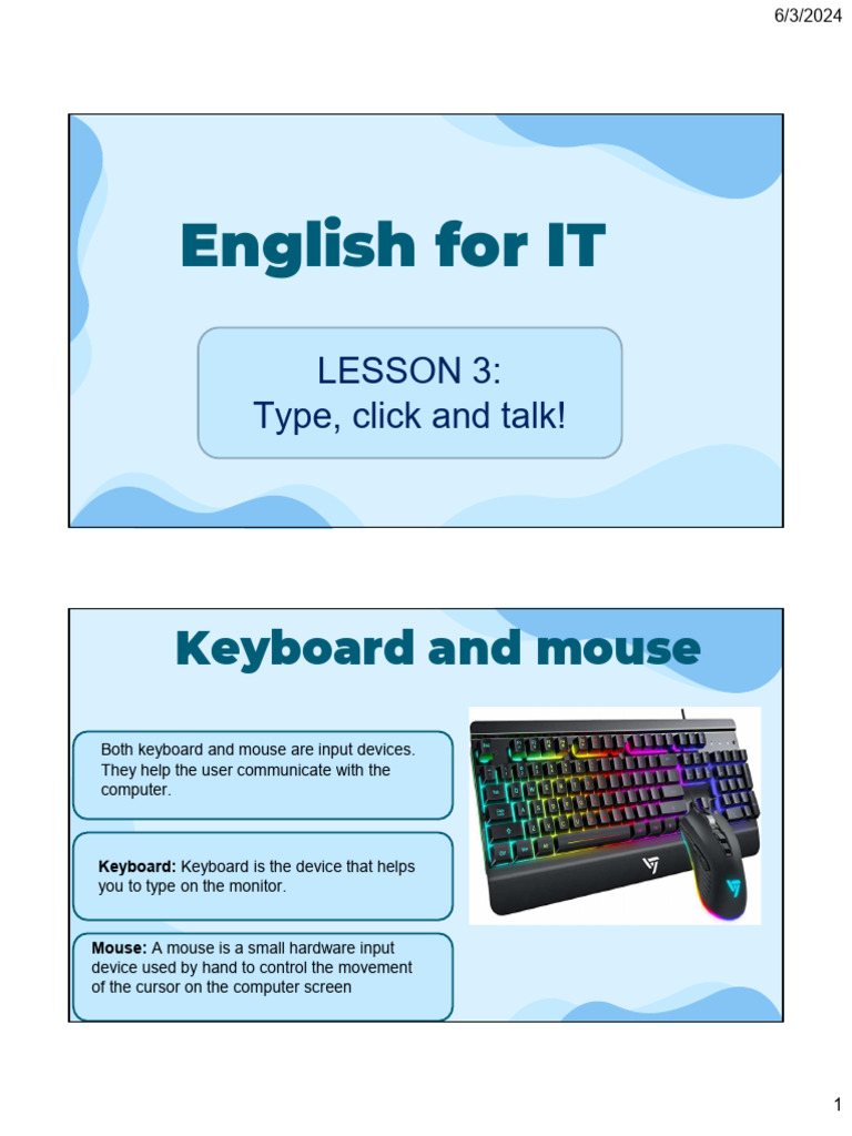 ESP Lesson 3 | PDF | Planets | Computer Keyboard