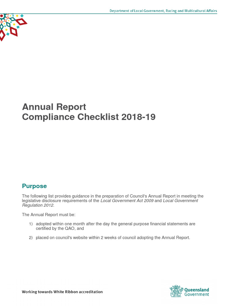 Annual Report Compliance Checklist2018 19 | PDF | Regulatory Compliance ...