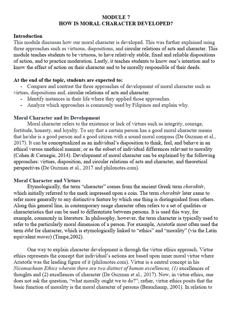 Module 7 | PDF | Virtue | Virtue Ethics