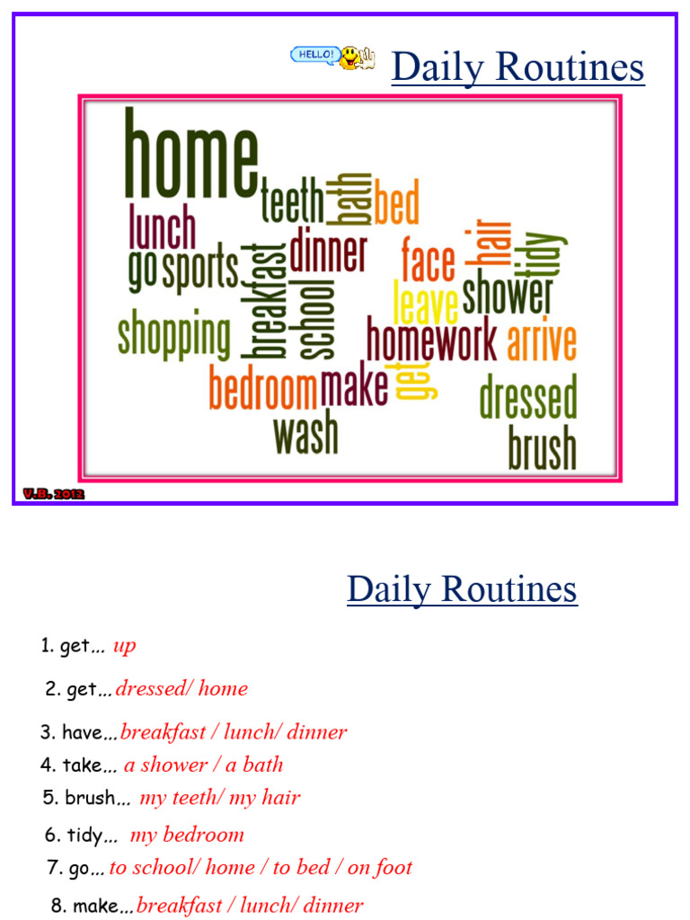 Daily Routines | PDF | Lunch | Dinner