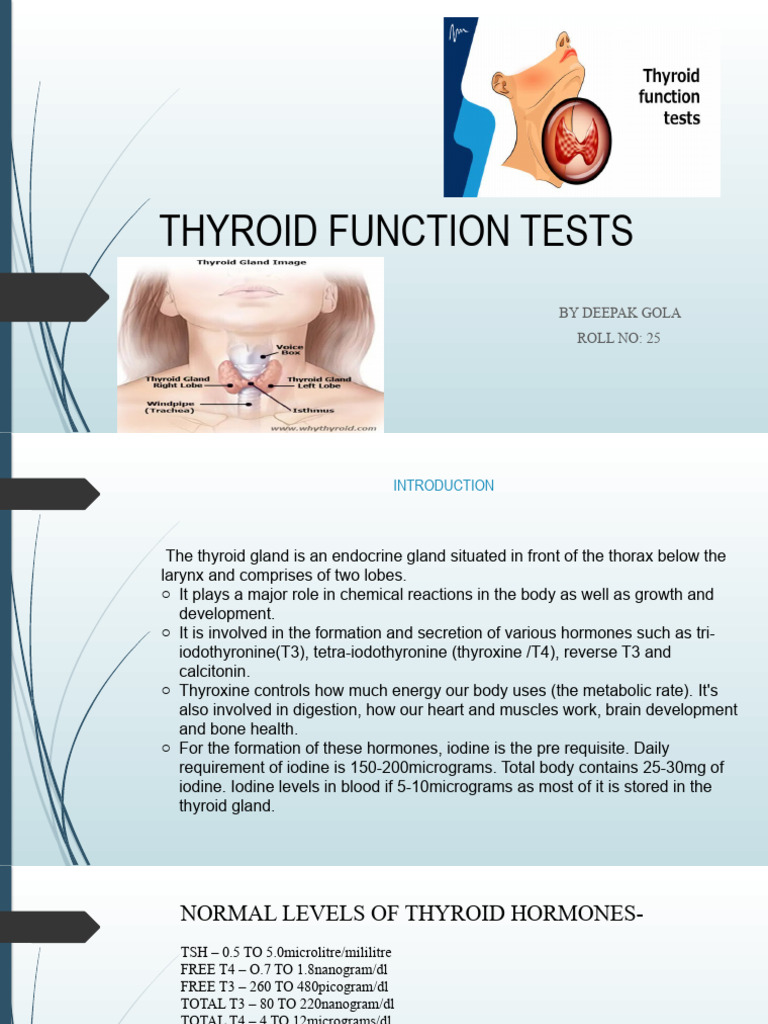 Thyroid Function Tests Overview | PDF | Thyroid | Thyroid Stimulating ...