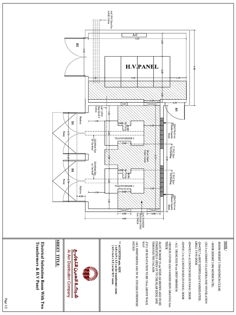 Two Transformer Sub-Station Layout | PDF