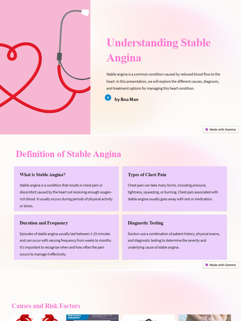 Understanding Stable Angina | PDF | Heart | Coronary Artery Disease