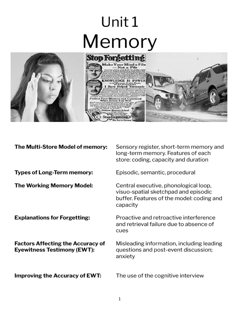 memory booklet psych 205.docx | PDF | Memory | Recall (Memory)