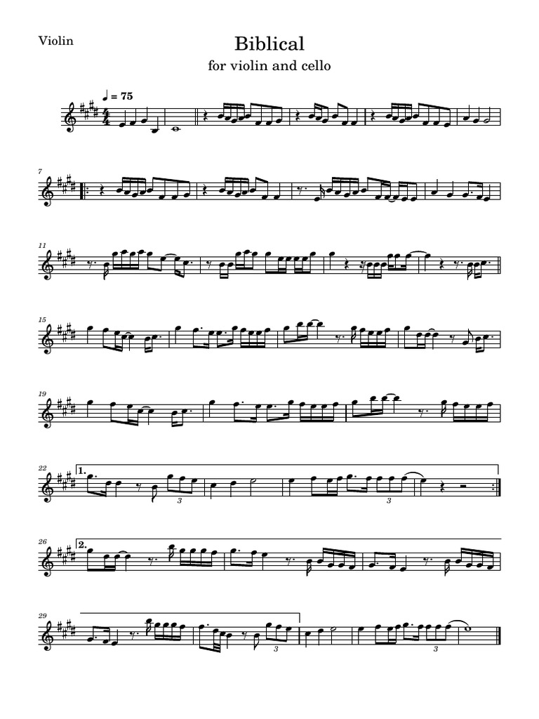 Biblical For Violin and Cello-Parts | PDF | Music Technology | European ...
