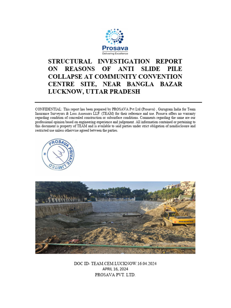Anti-Slide Pile Collapse Report Lucknow | PDF | Deep Foundation | Soil ...