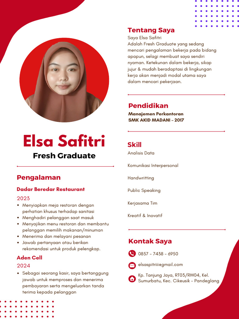 CV Resume Elsa Safitri | PDF