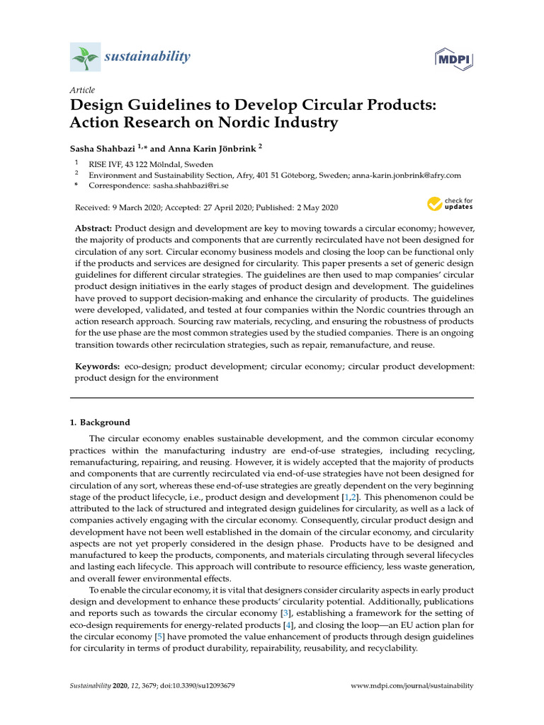 Circular Product Design Guidelines | PDF | Reuse | Recycling